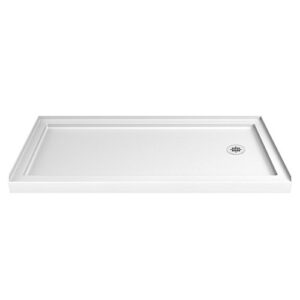 dreamline slimline 36 in. d x 60 in. w x 2 3/4 in. h right drain single threshold shower base in white, dlt-1136602