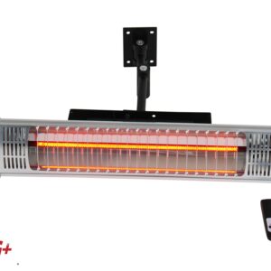 EnerG+ Infrared Electric Outdoor Heater - Wall Mounted with LED & Remote, Silver (HEA-21533)