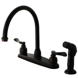 kingston brass kb8795nflsp nuwave french 8" centerset kitchen faucet, oil rubbed bronze