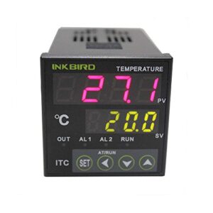 Inkbird ITC-100 PID Thermostat SSR Heat Sink Temperature Controller Relay Alarm Output 100 - 240V (ITC-100VH+ K Sensor)