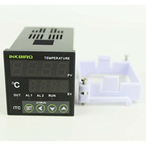 Inkbird ITC-100 PID Thermostat SSR Heat Sink Temperature Controller Relay Alarm Output 100 - 240V (ITC-100VH+ K Sensor)