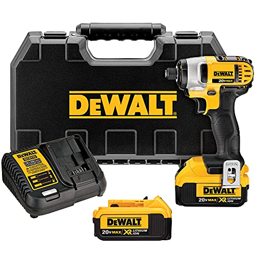 DEWALT 20V MAX* Impact Driver Kit, 4.0-Ah, 1/4-Inch (DCF885M2)