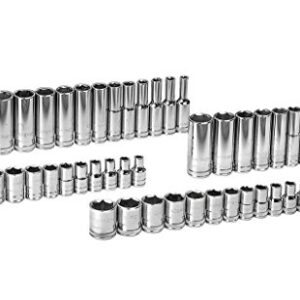 GEARWRENCH 47 Pc. 1/4" Drive 6 Pt. Socket Set, Standard & Deep, SAE/Metric - 80314D