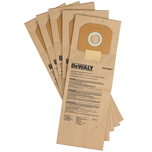 DEWALT DWV9401 Paper Bag for DWV012 Dust Extractor, 5-Pack , Brown