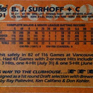 1988 Topps Baseball Card #491 B.J. Surhoff