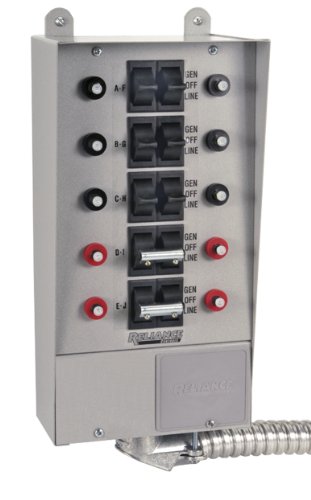 Reliance Controls 31410B Pro/Tran 10-Circuit 30-Amp Indoor Generaor Transfer Switch