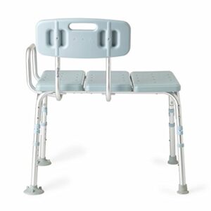 Medline Tub Transfer Bench With Microban Protection, for Use as A Shower Bench or Bath Seat, Light Blue