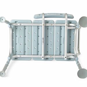 Medline Tub Transfer Bench With Microban Protection, for Use as A Shower Bench or Bath Seat, Light Blue