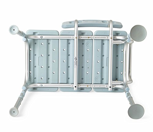 Medline Tub Transfer Bench With Microban Protection, for Use as A Shower Bench or Bath Seat, Light Blue