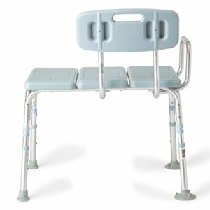 Medline Tub Transfer Bench With Microban Protection, for Use as A Shower Bench or Bath Seat, Light Blue