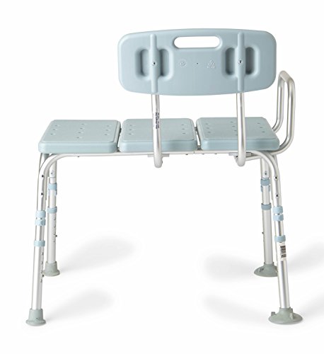 Medline Tub Transfer Bench With Microban Protection, for Use as A Shower Bench or Bath Seat, Light Blue