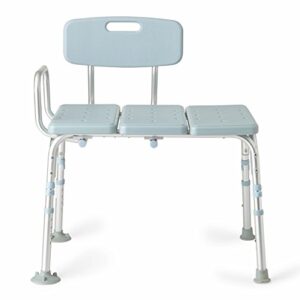 Medline Tub Transfer Bench With Microban Protection, for Use as A Shower Bench or Bath Seat, Light Blue