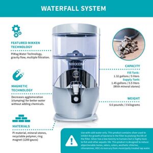 Gravity Water Filter Purifier System 1384 - Advanced Water Technology - Produces Alkaline Water - Removes Impurities and Contaminants - for Countertop