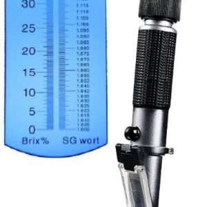 Ade Advanced Optics BCBI9177 Beer Wort and Wine Refractometer, Dual Scale - Specific Gravity 1.000-1.120 and Brix 0-32%, Replaces Homebrew Hydrometer (Aluminum)