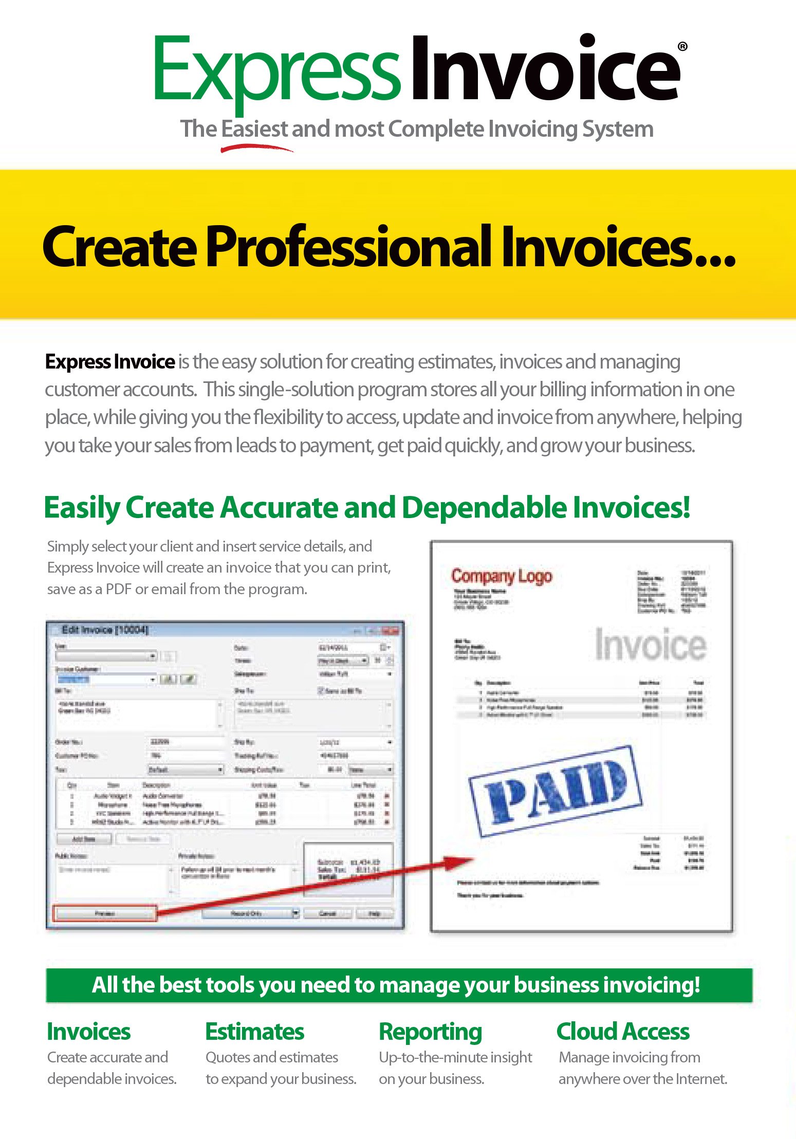 Express Invoice Professional Invoicing Software (PC/Mac)