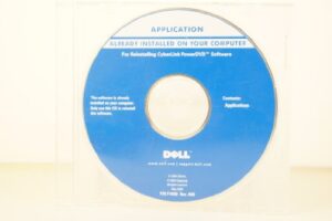 dell application reinstaling cyberlink powerdvd software program pc computer dell part number #f4990 rev. a00 driver installation disc