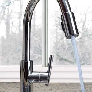 Newport Brass 1500-5103/26 East Linear Pull Kitchen Faucet, Polished Chrome