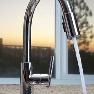 Newport Brass 1500-5103/26 East Linear Pull Kitchen Faucet, Polished Chrome