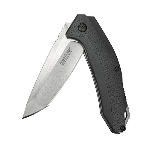 Kershaw FreeFall Pocket Knife (3840) 3.25 In. Stonewashed Stainless Steel Blade with Modified Tanto Tip; K-Texture Handle; SpeedSafe Assisted Open, Liner Lock, Reversible Deep-Carry Pocketclip; 4.1 oz