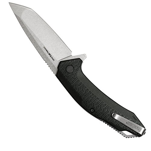 Kershaw FreeFall Pocket Knife (3840) 3.25 In. Stonewashed Stainless Steel Blade with Modified Tanto Tip; K-Texture Handle; SpeedSafe Assisted Open, Liner Lock, Reversible Deep-Carry Pocketclip; 4.1 oz