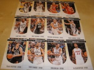 2011-12 panini nba hoops san antonio spurs team set (12 cards) 2 tim duncan, 2 manu ginobili, tony parker & more