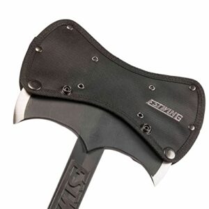 Estwing - Drake Off Road Tools Double Bit Axe - 38 oz Wood Spitting Tool with Forged Steel Construction & Shock Reduction Grip - EDBA Leather