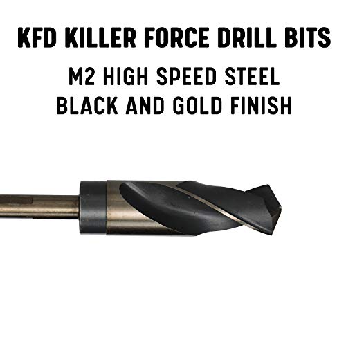 Drill America - KFDRSD9/16 9/16" Reduced Shank High Speed Steel Black & Gold KFD Drill Bit with 1/2" Shank, KFD Series