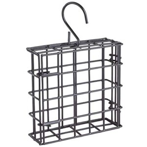 more birds suet cage bird feeder, fruit and suet feeder, single cake capacity ,black