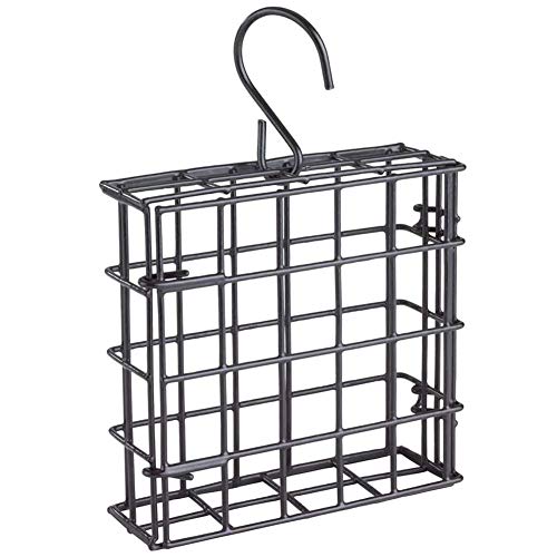 More Birds Suet Cage Bird Feeder, Fruit and Suet Feeder, Single Cake Capacity ,Black