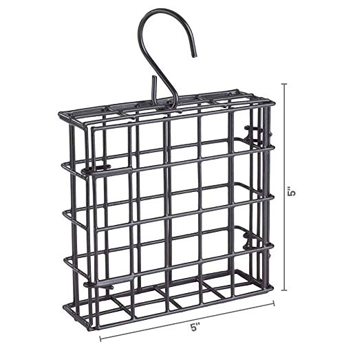 More Birds Suet Cage Bird Feeder, Fruit and Suet Feeder, Single Cake Capacity ,Black