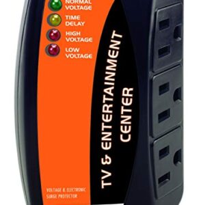 3-Outlet Electronic Surge Protector for Tv's, Audio Equipment, Video Games, Computers, Printers