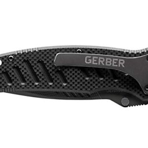 Gerber Gear 31-001709N Swagger Knife, Assisted Opening Tactical Folding Pocket Knife, 3.25 In Blade, Black