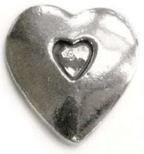 basic spirit heart shape/open your heart pocket token (coin) handcrafted pewter lead-free cn-12