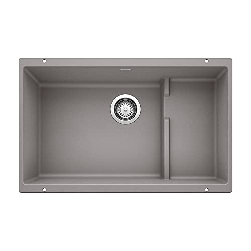 BLANCO, Metallic Gray 519452 PRECIS CASCADE SILGRANIT Undermount Kitchen Sink with Colander