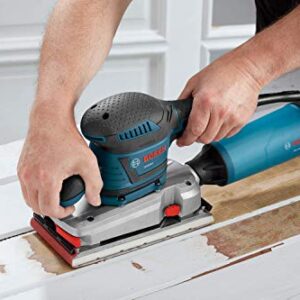 BOSCH OS50VC Electric Orbital Sander - 3.4 Amp 1/2 Inch Finishing Belt Sander Kit with Vibration Control for 4.5 Inch x 9 Inch Sheets , Blue