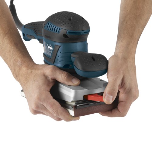 BOSCH OS50VC Electric Orbital Sander - 3.4 Amp 1/2 Inch Finishing Belt Sander Kit with Vibration Control for 4.5 Inch x 9 Inch Sheets , Blue