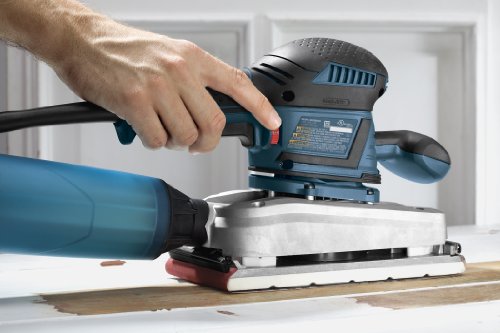 BOSCH OS50VC Electric Orbital Sander - 3.4 Amp 1/2 Inch Finishing Belt Sander Kit with Vibration Control for 4.5 Inch x 9 Inch Sheets , Blue