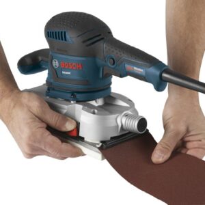 BOSCH OS50VC Electric Orbital Sander - 3.4 Amp 1/2 Inch Finishing Belt Sander Kit with Vibration Control for 4.5 Inch x 9 Inch Sheets , Blue