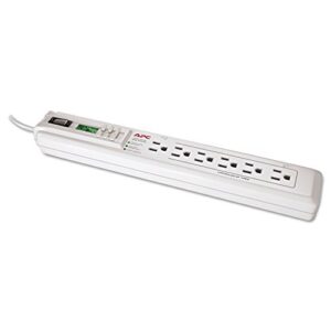 apc p6gc surgearrest surge protector, 6 outlets, 3 ft, 1020 joules, white