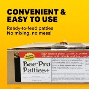 Mann Lake Bee-Pro Patties with Pro Health, Ready-to-Feed High Protein Pollen Substitute, Beekeeping Supplies, 10 lb