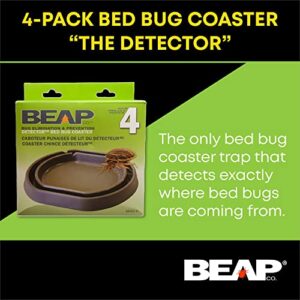 BEAPCO 10013 (Gray) 4-Pack Eco Friendly Bug Traps for Bed-Frame Legs | Reliable Insect Detectors, Interceptor, and Monitor for Pest Control and Treatment