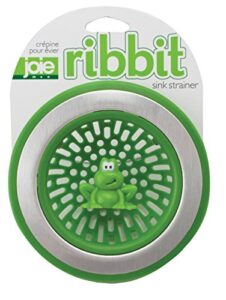 msc international joie ribbit kitchen sink strainer basket, frog, 4.5-inch, green