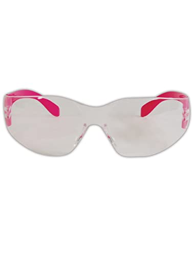 MAGID Y10 Gemstone Myst Colored Temple Protective Eyewear with High Viz Pink with Clear Lens (One Pair)