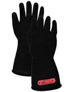 magid class 0 low-voltage rubber insulating linemen safety gloves, 1 pair, 11” long, black