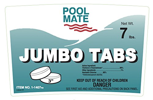 Pool Mate 1-1407 Jumbo Tabs Swimming Pool Chlorine, 7-Pounds