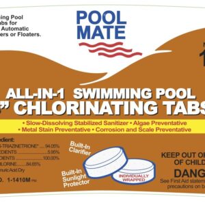 Pool Mate 1-1410M All-in-1 Swimming Pool Chlorine Tabs, 10-Pounds