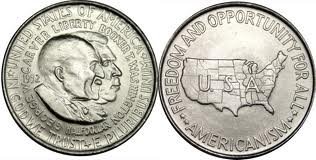 Booker T. Washington and George Washington Carver Circulated United States Silver Half Dollar