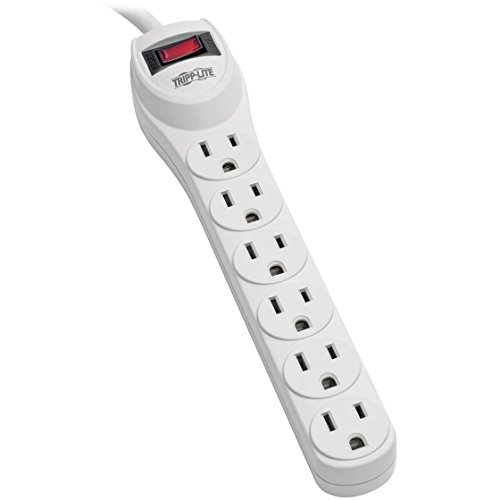 Tripp Lite TLP602 TLP602 Surge Suppressor, 6 Outlets, 2 ft Cord, 180 Joules, Light Gray