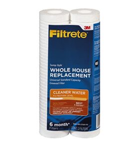 filtrete standard capacity whole house string wound replacement water filter 3wh-stdsw-f02, 2 pack, for use with 3wh-std-s01 system