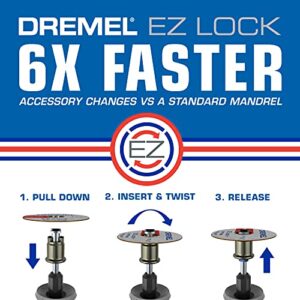 Dremel Rotary Tool Accessory Kit- 710-08- 160- EZ Lock Technology- 1/8 inch Shank- Cutting Bits, Polishing Wheel And Compound, Sanding Disc And Drum, Carving, Sharpening, And Engraving